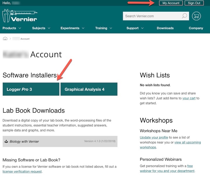 How do I access Logger Pro 3 installers and passwords from my account ...