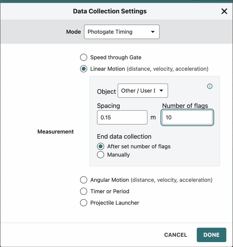 Graphical Analysis photogate settings revert to Vernier Picket Fence settings, causing incorrect ...