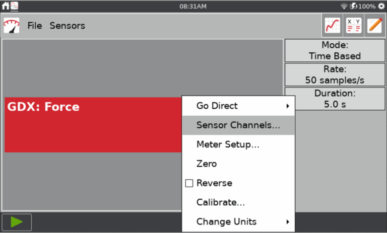 How can change the sensor channels used with data collection for Go Direct sensors having ...