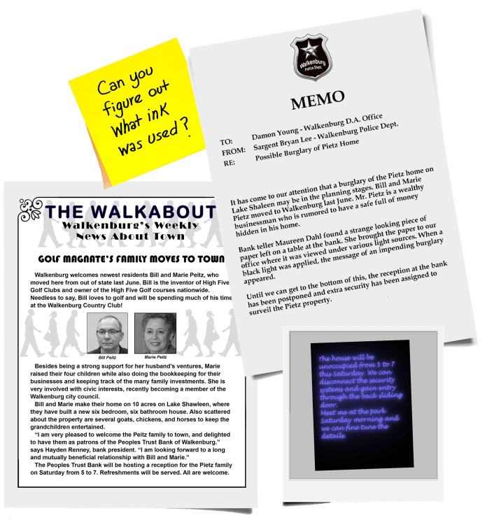 Secret Message > Experiment 10 from Forensic Chemistry Experiments